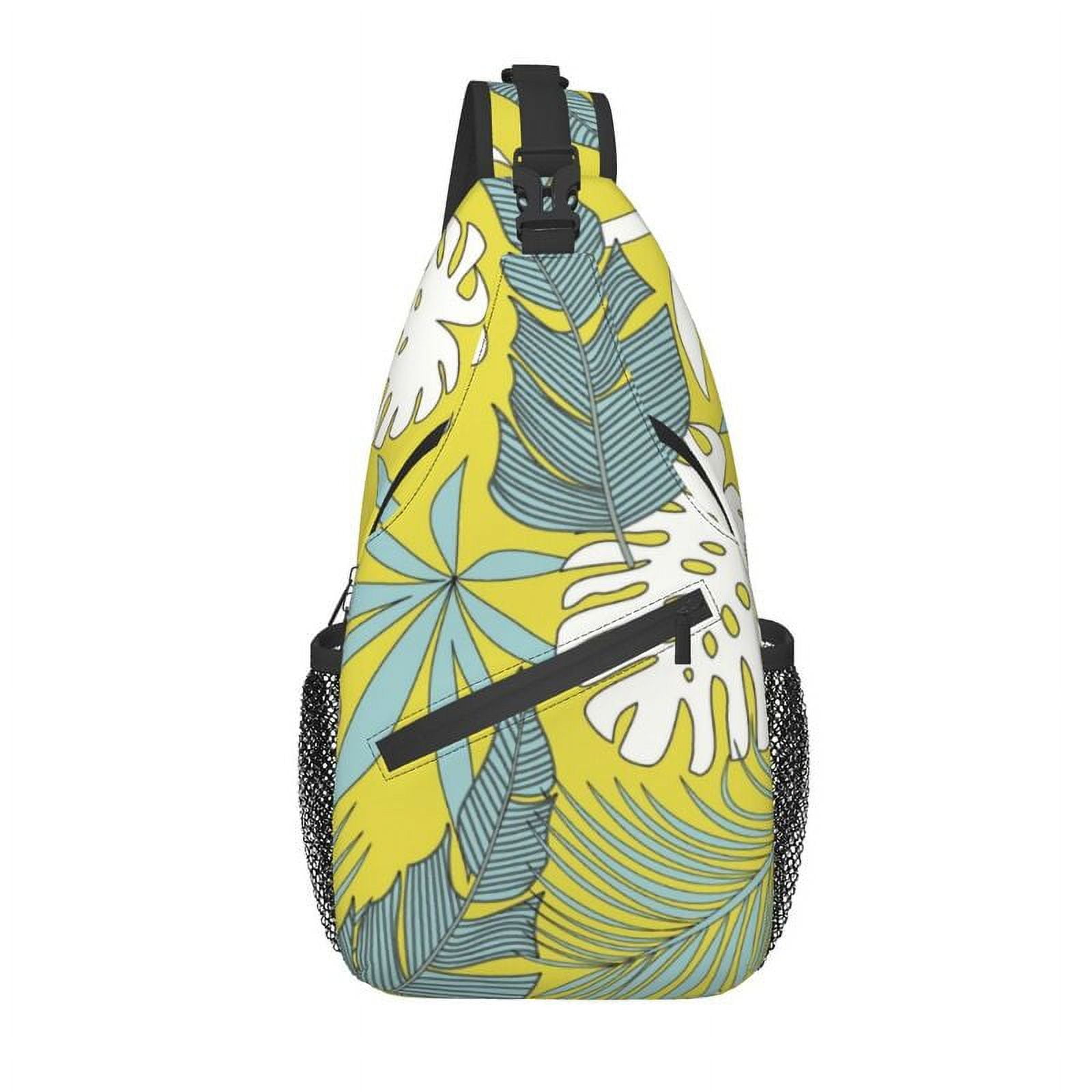 Cool Hawaiian Paradise Tropical Plants Sling Crossbody Backpack Men ...