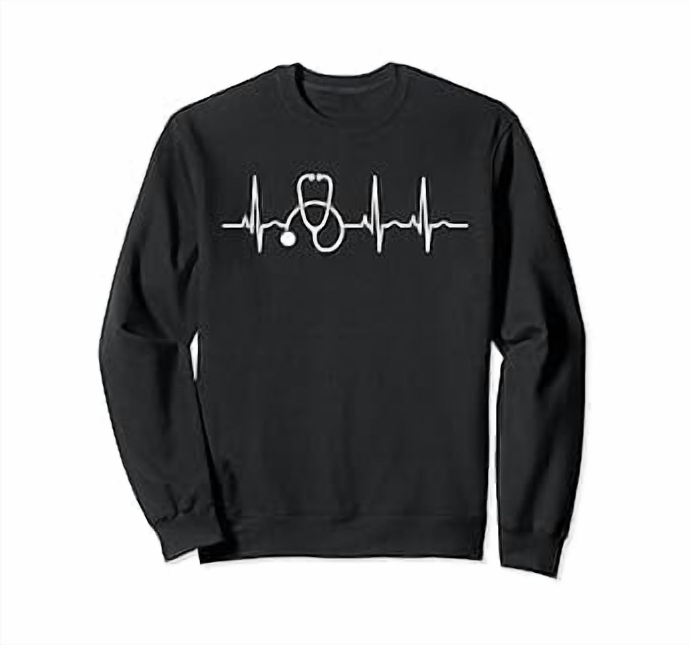 Cool Heartbeat EKG Stethoscope Design Sweatshirt for Medical ...