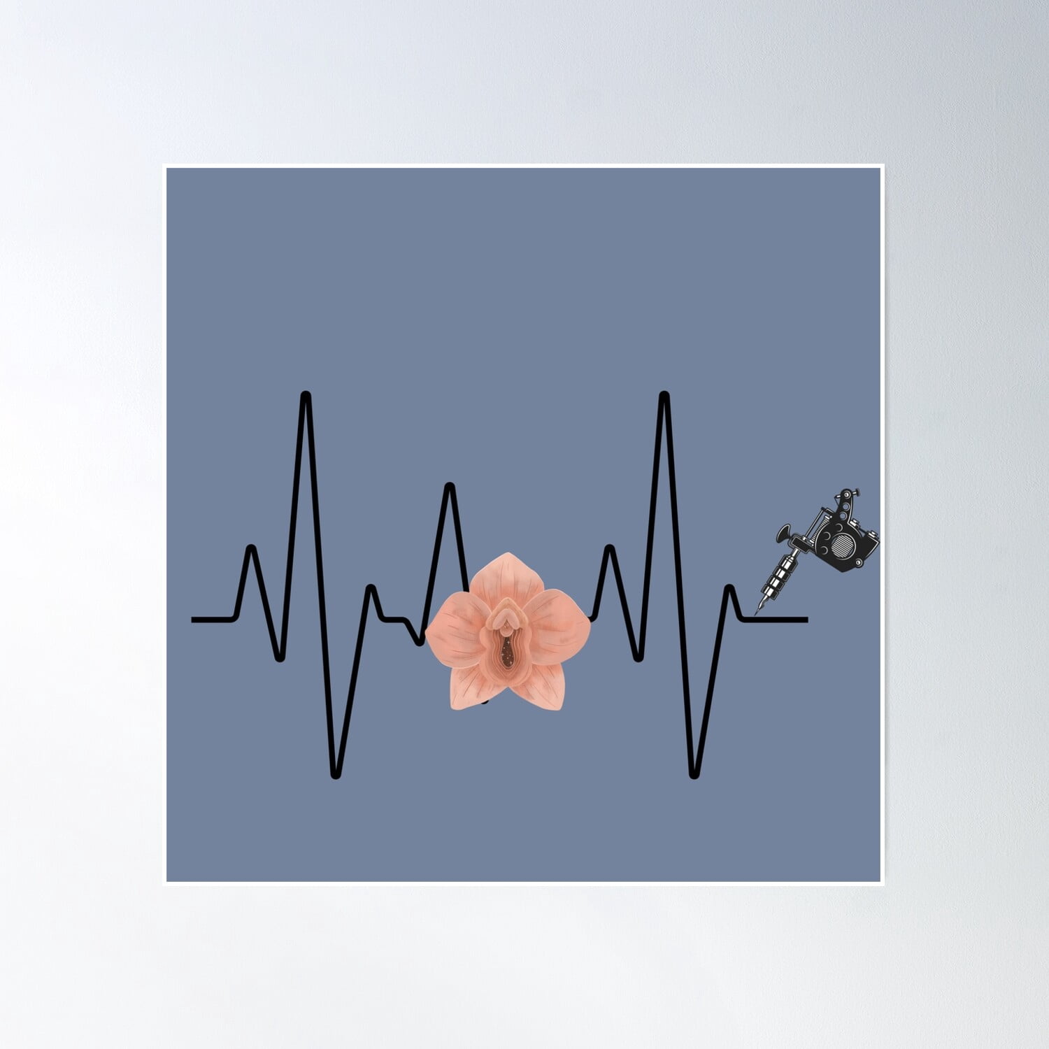 Cool, Heartbeat Tattoos / Heart Heartbeat Tattoo Poster Wall Art ...