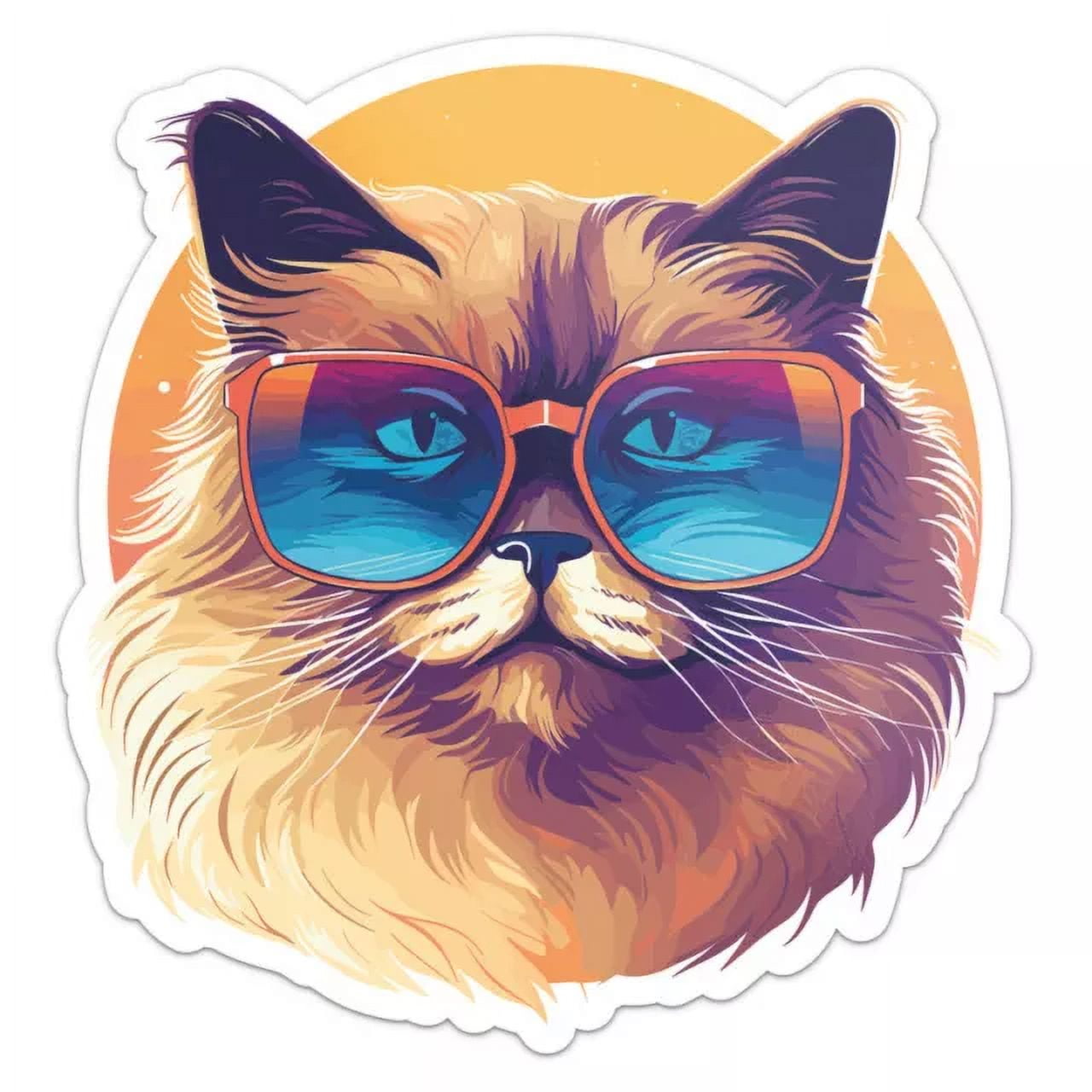 Cool Himalayan Cat Sticker Phone Decal Water Bottle Stickers Car Decals ...