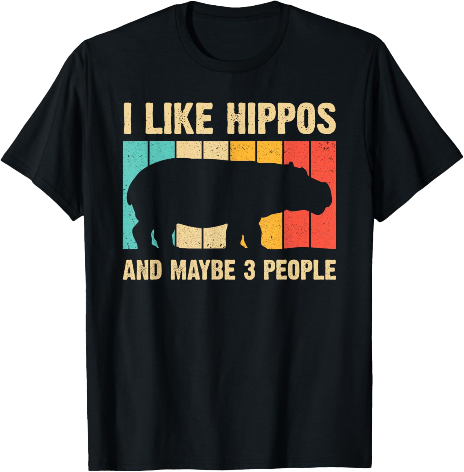 Cool Hippo Art For Men Women Kids Hippopotamus Hippo Lover T-Shirt ...