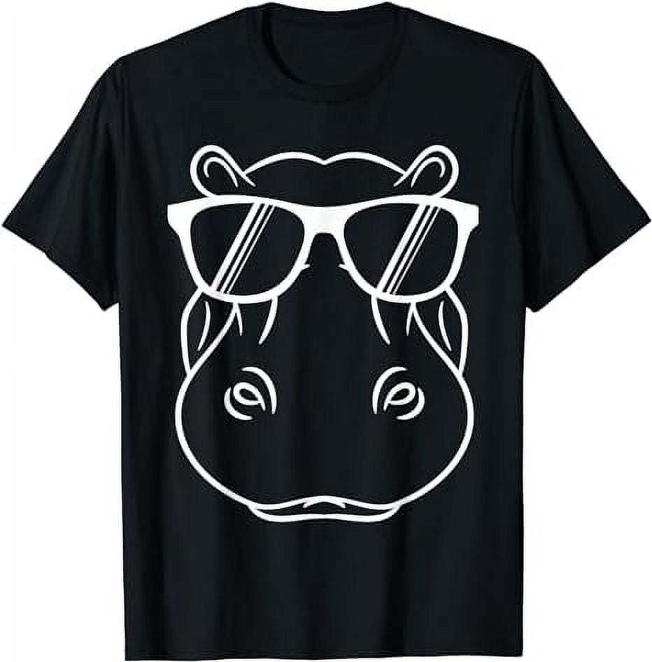 Cool Hippo Design - Cute Hippopotamus W/ Sunglass T-Shirt - Walmart.com