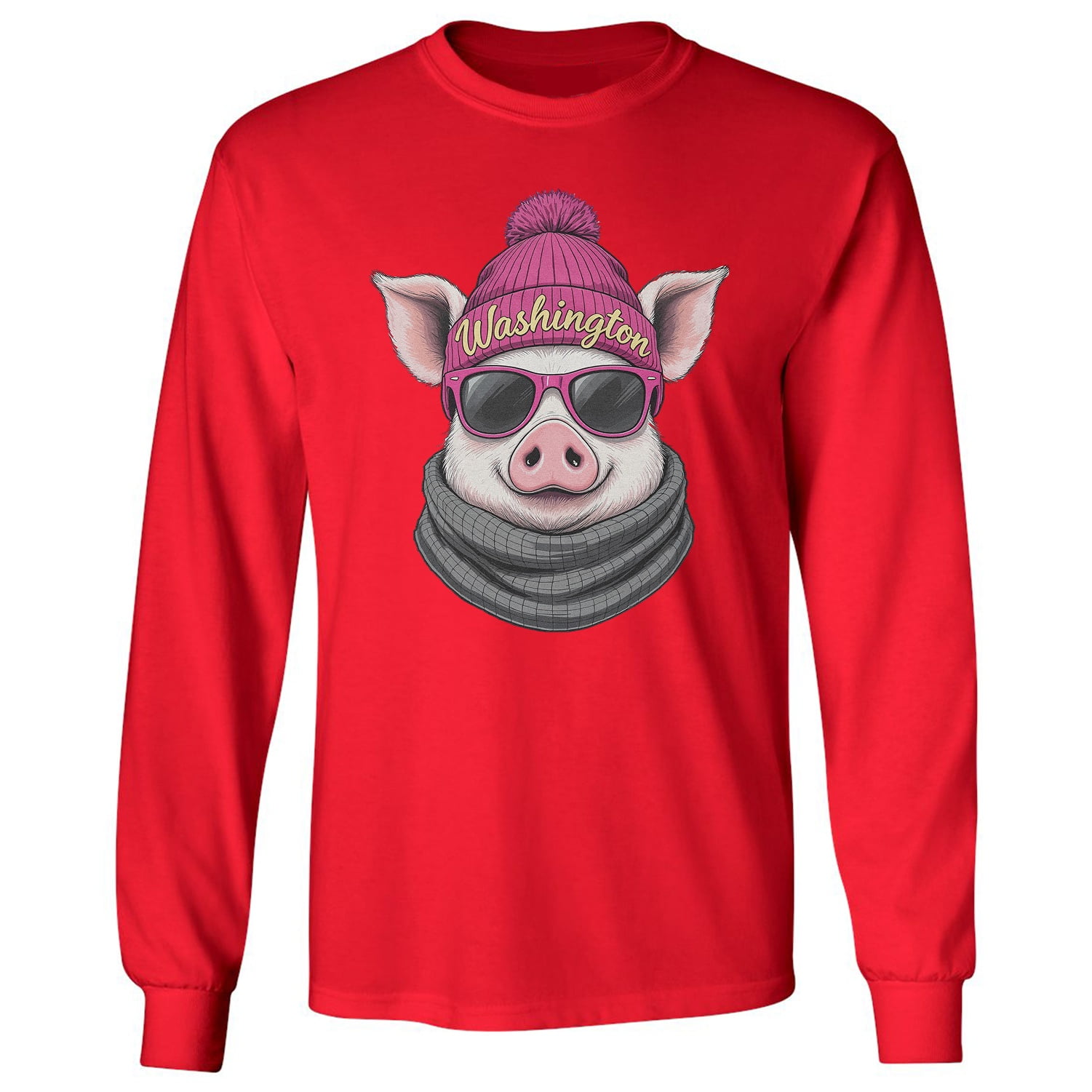 Cool Hog Support The District Design - Football Fans Long Sleeve T ...