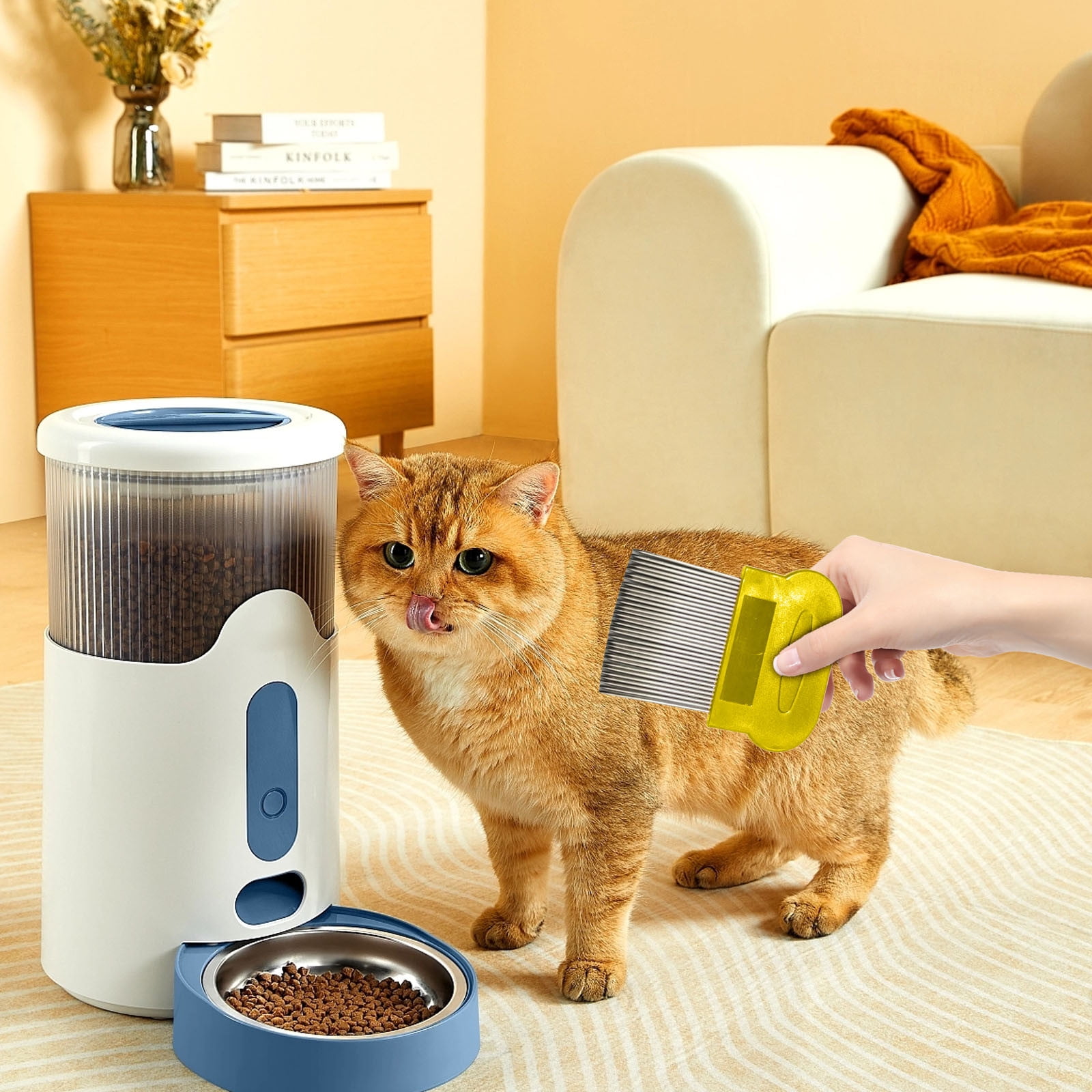 Pet Stainless Steel Needle Comb, Grooming Tool, 10-Speed, for Dogs & Cats, Gentle Detangling ...