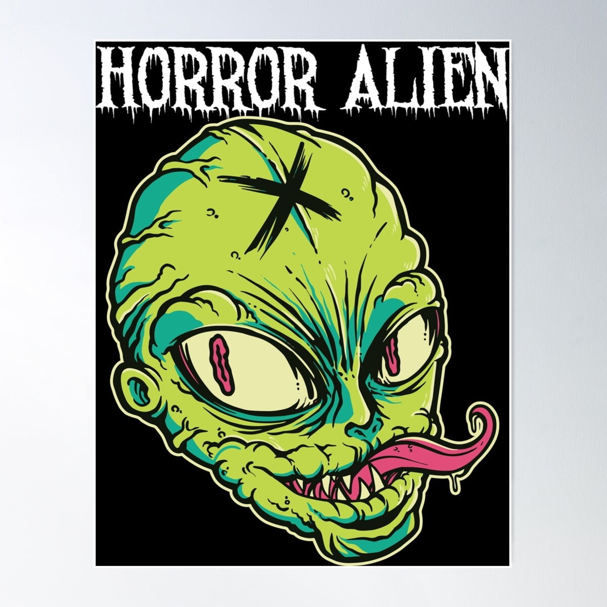 Cool Horror Alien Party Design Poster Wall Art, Modern Wall Decor For ...