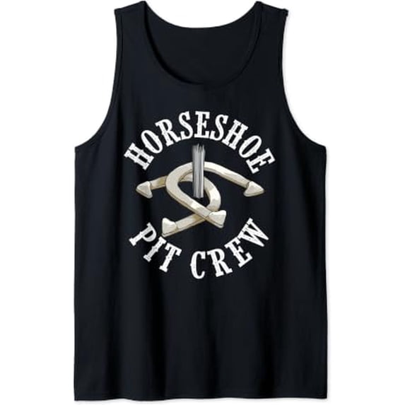 Cool Horseshoe Pit Crew Playful Animal Shoe Pitching Design Tank Top ...
