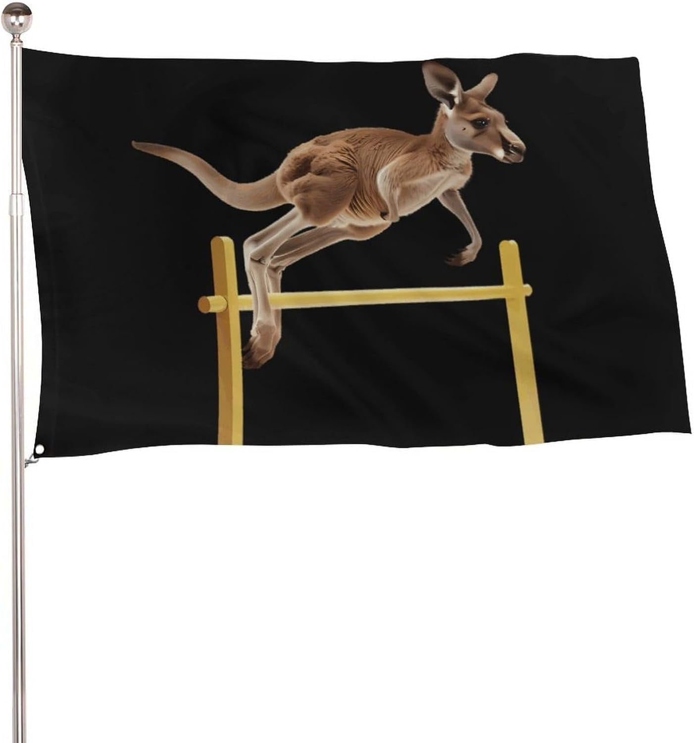 Cool Hurdle Kangaroo Printed Flag with 2 Brass Grommets Banner Funny ...