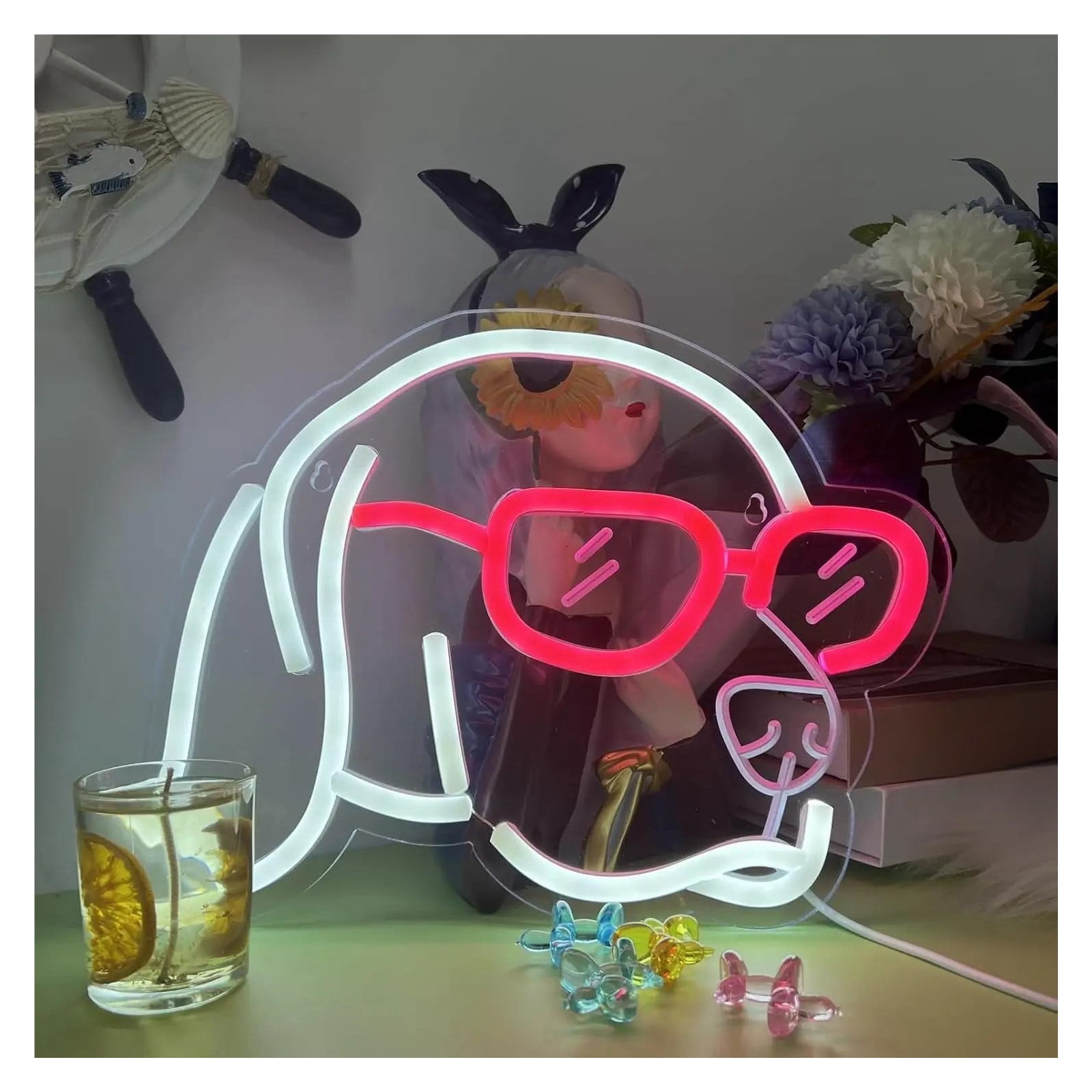 Cool Husky Neon Light Dimmable LED Sign Lamp For Wall, Party Club, Pet ...