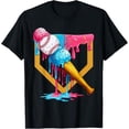 Cool Ice Cream Baseball Home Plate Drip Game Day Baseball T-Shirt ...