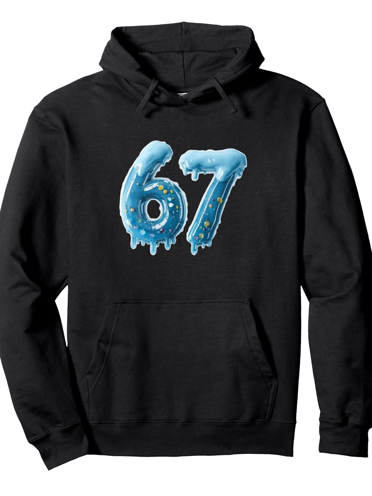 Cool Ice Drip 67 Number Meme Costume Six Seven Watering Pullover Hoodie ...