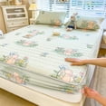 Cool Ice Silk Mattress Cover With Cute Rabbit Print, Breathable Summer ...