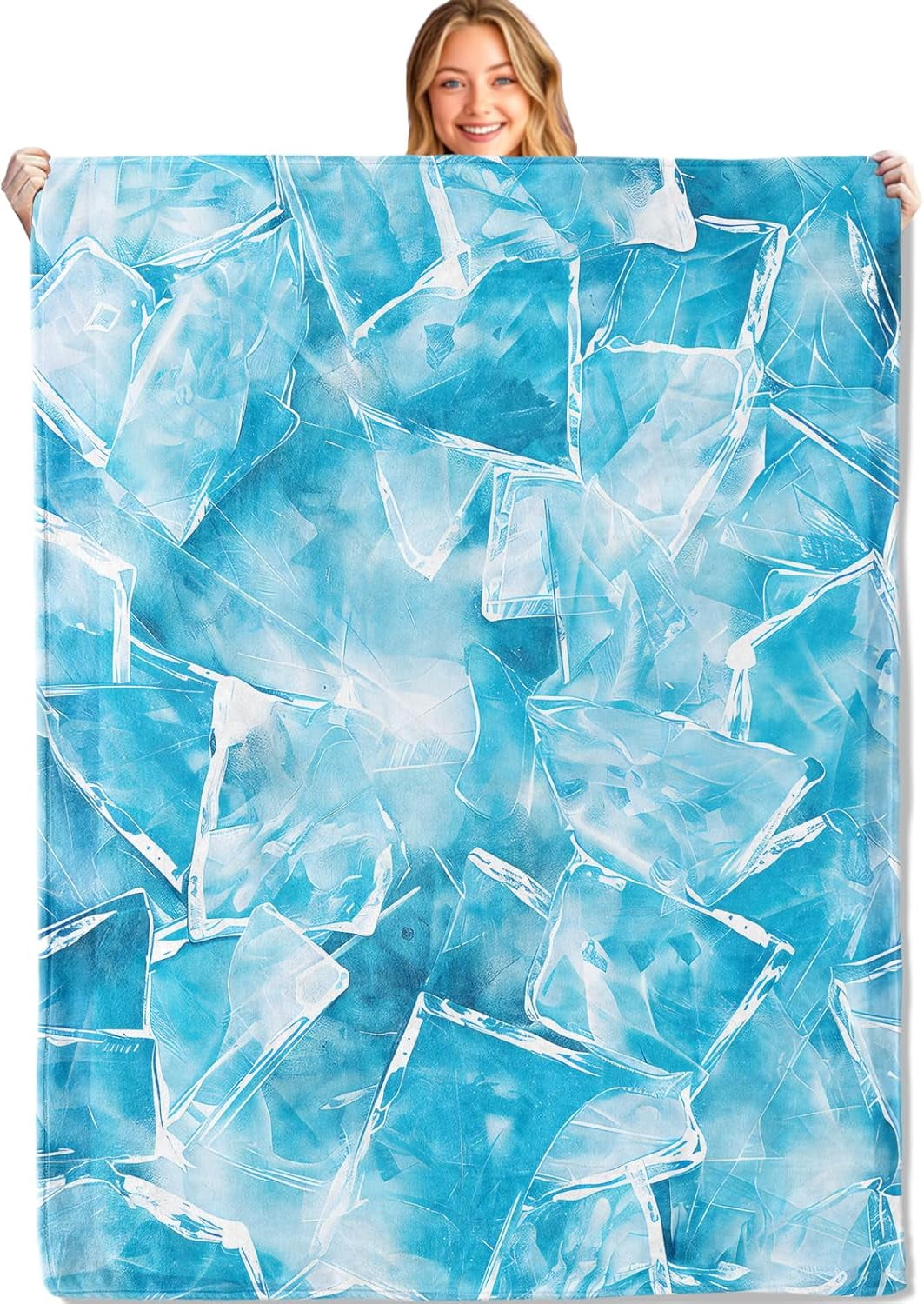 Cool Ice Throw Blanket,40x50in,Soft,Lightweight Flannel,Refreshing Ice ...