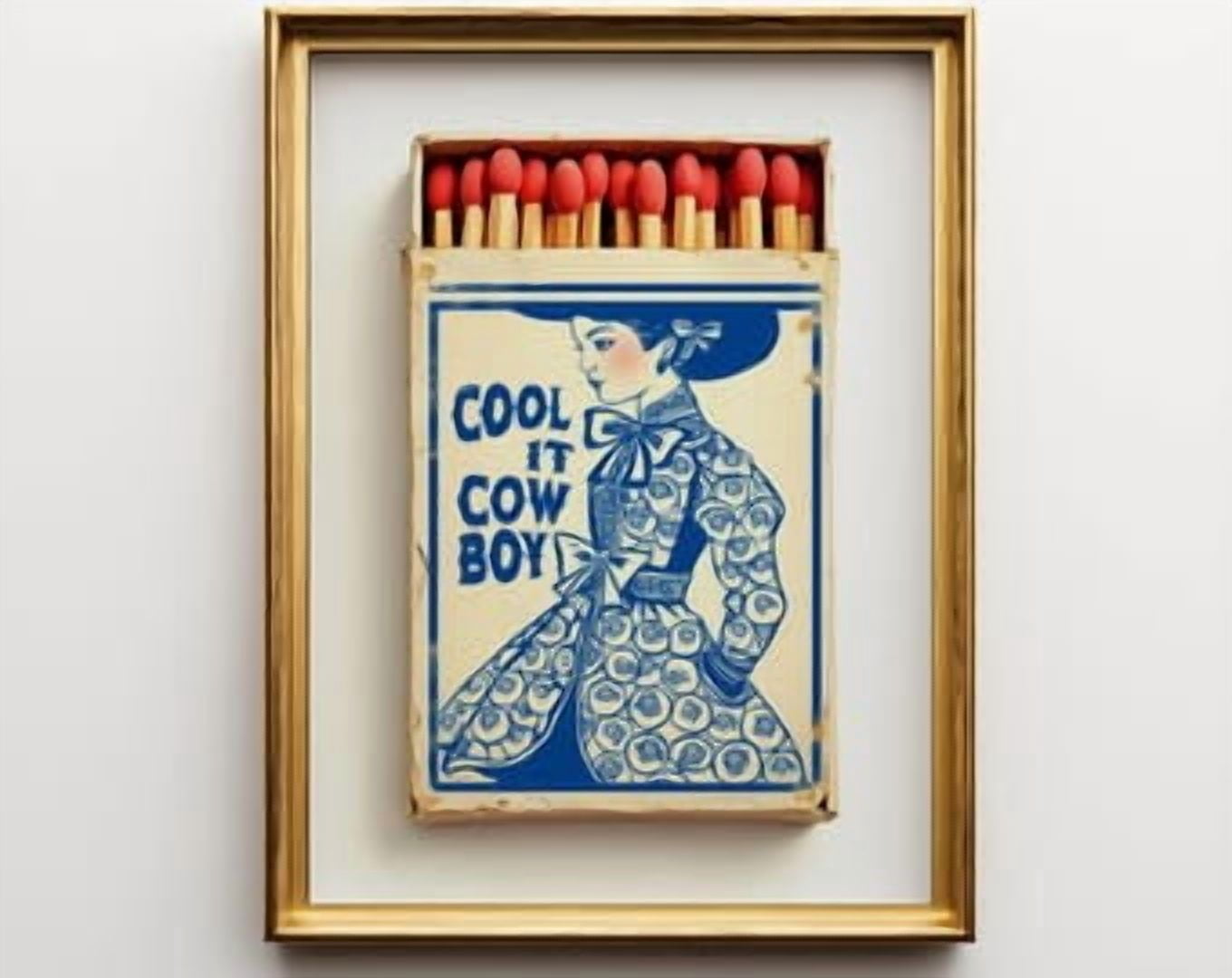 Cool It Cowboy Matchbook Wall Art Poster, Poster Home Decor , Poster ...
