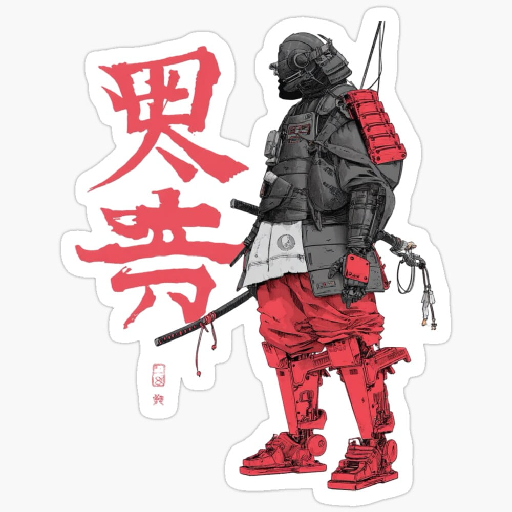 Cool Japanese Bushido Warrior Stickerphone Decal Water Bottle Stickers ...