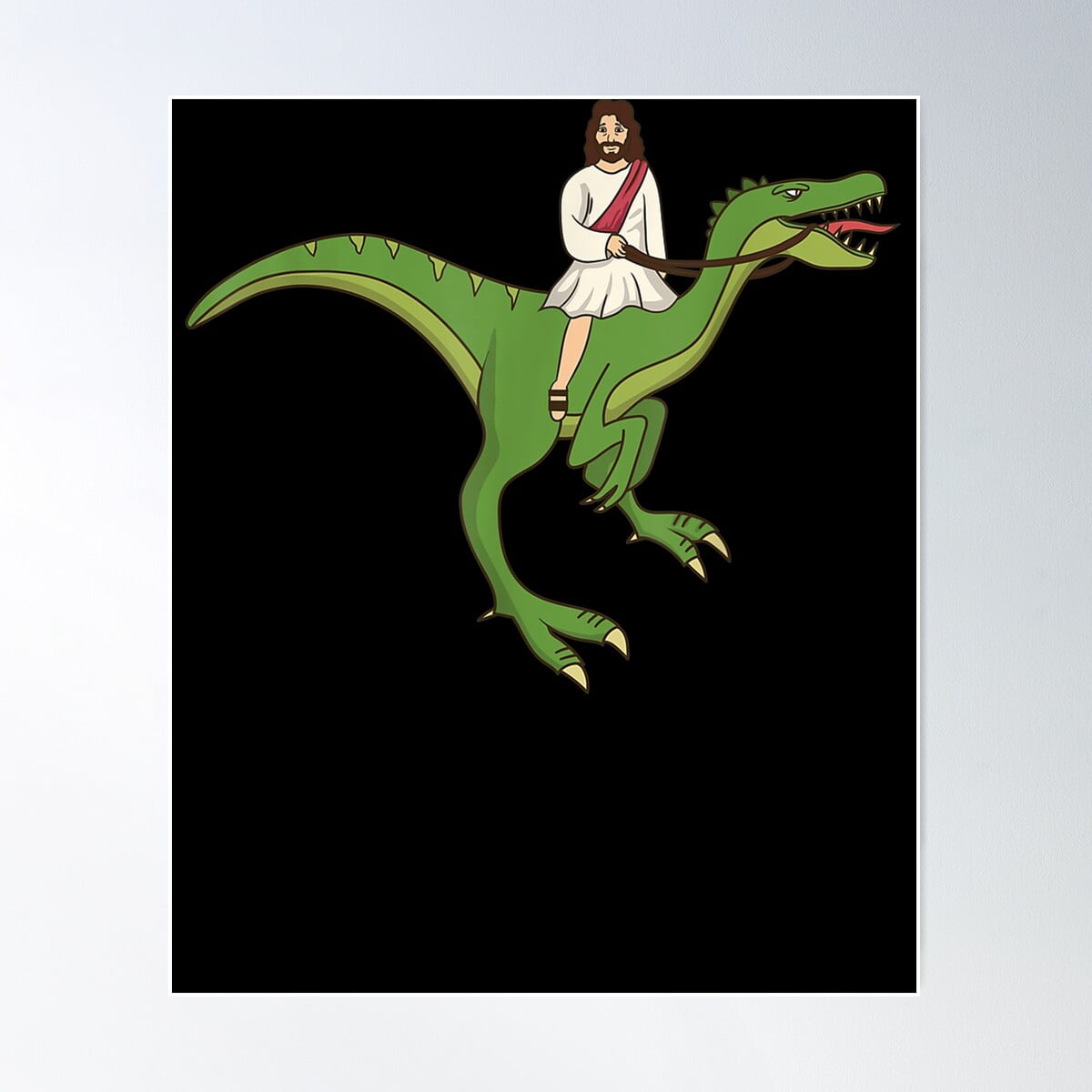Cool Jesus Dinosaur Christian Dino Lover Gift Poster Wall Art, Modern ...