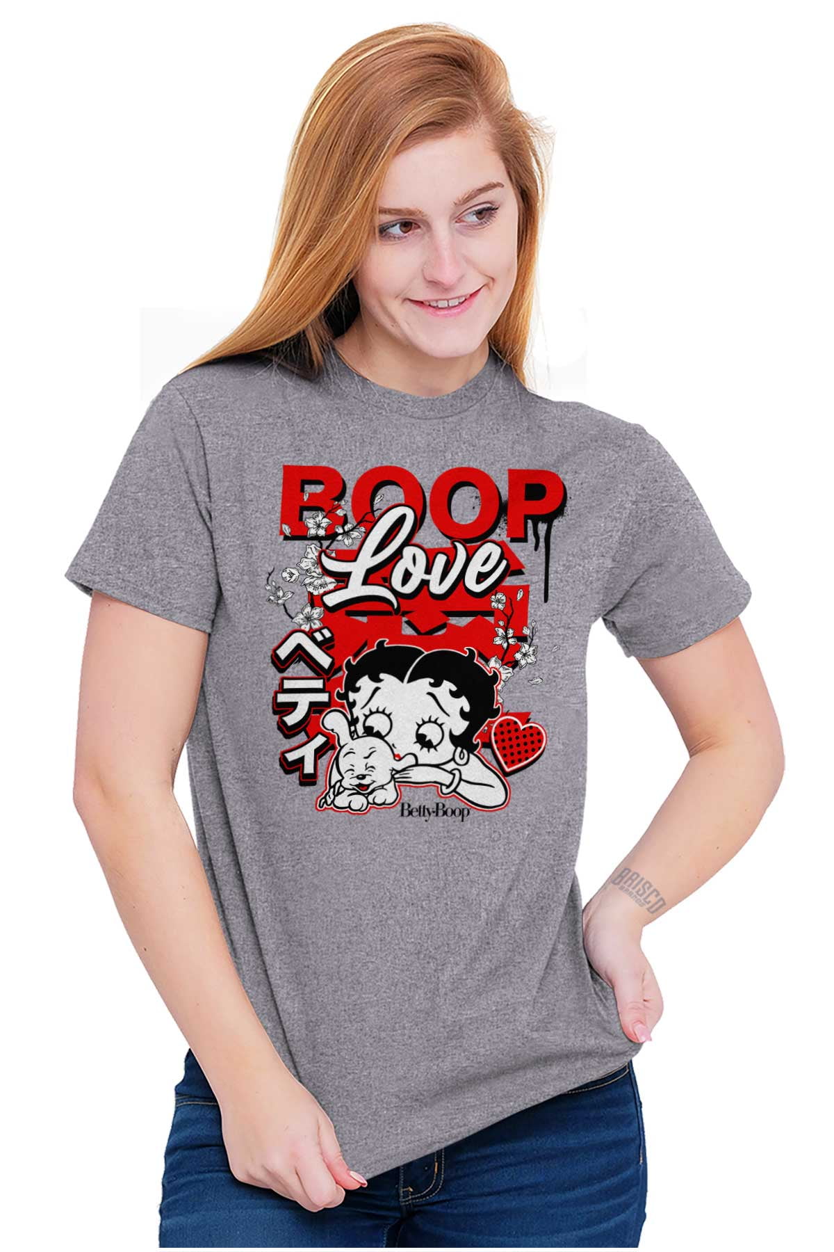 Cool Kanji Style Betty Boop Love Women's Graphic T Shirt Tees Brisco Brands M - Walmart.com