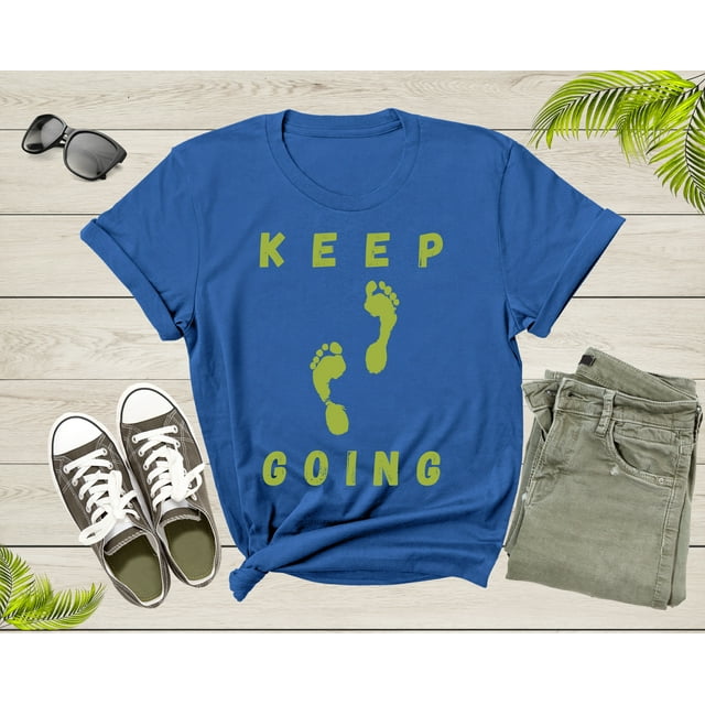 Cool Keep Going Motivational Quote Meme Walking Footprints T-Shirt ...