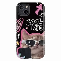 Cute Black Cat Collage Phone Case, Illustrated Kittens and Playful Cat ...