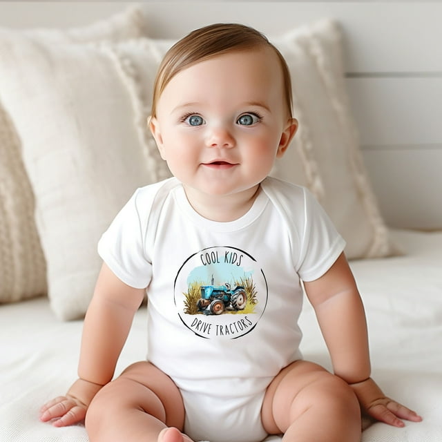 Cool Kids Drive Tractors Bodysuit, Tractor Baby Bodysuit, Country Baby, Farming Baby Gift Cute ...