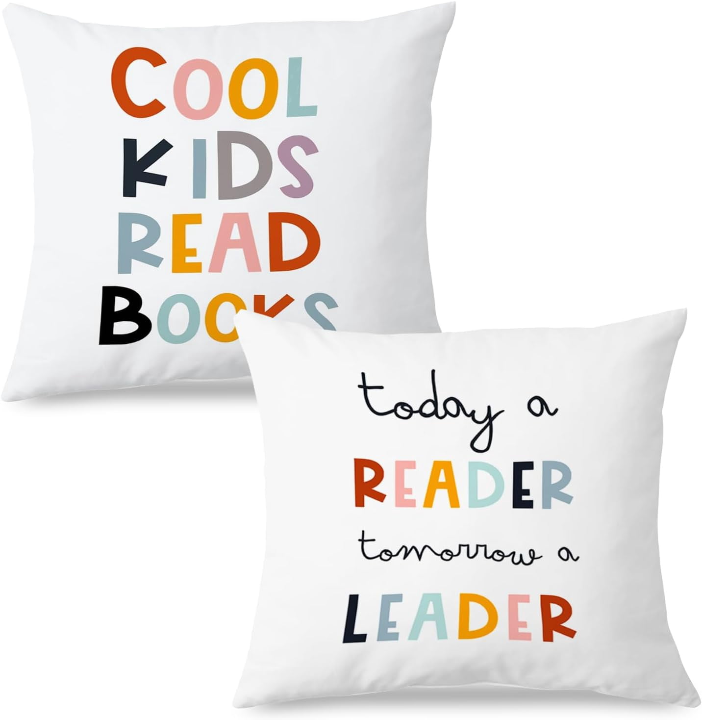 Cool Kids Read Books Pillow Covers 18x18 Set of 2 - Classroom Pillow ...