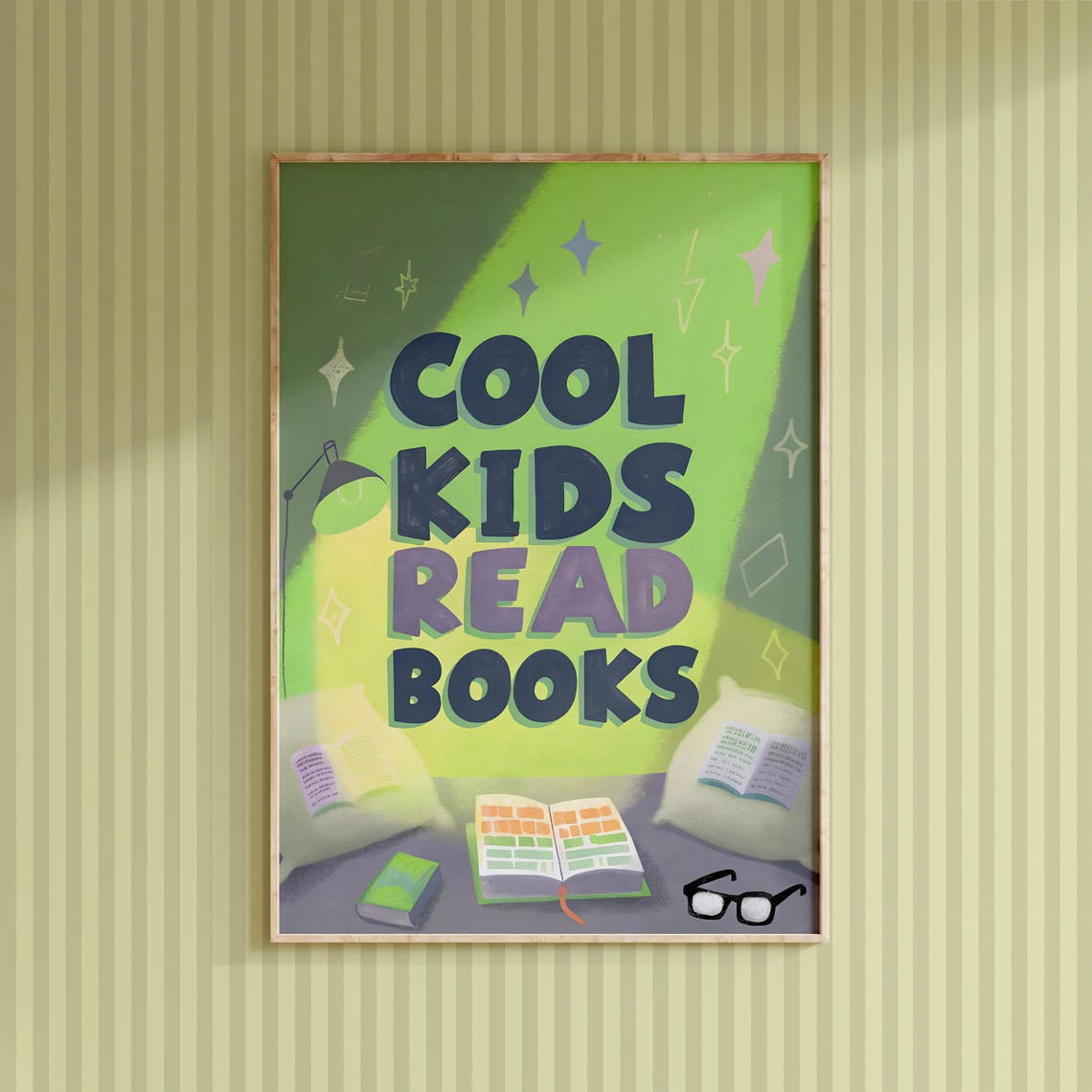 Cool Kids Read Books Print, Playroom Wall Decor, Children Classroom ...