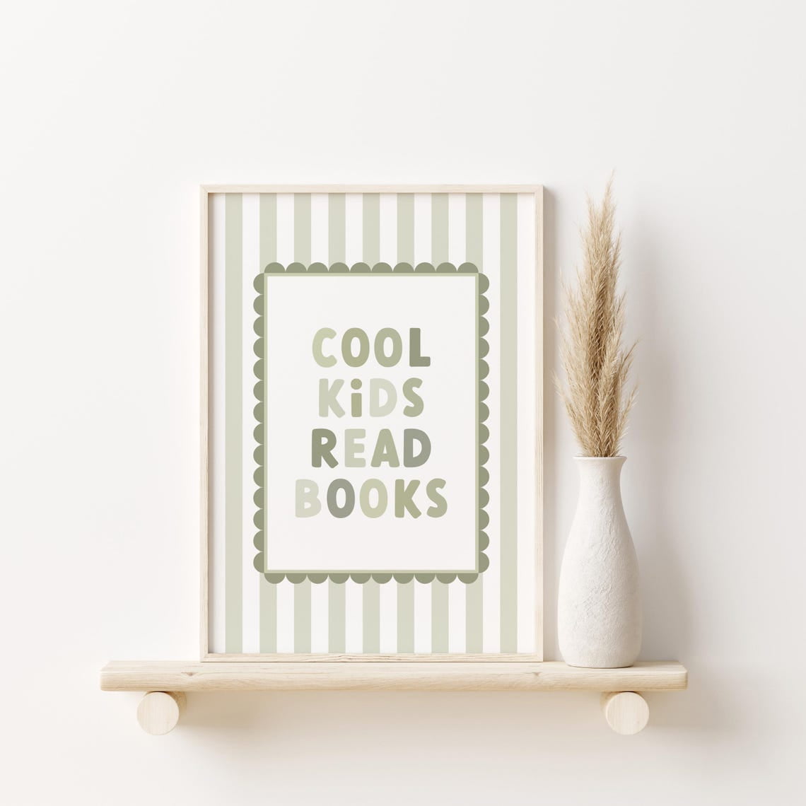 Cool Kids Read Books Print / Sage Green Nursery Wall Art, Classroom ...