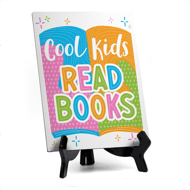 Cool Kids Read Books Table Sign with Acrylic Stand (6x8“) | Elementary ...