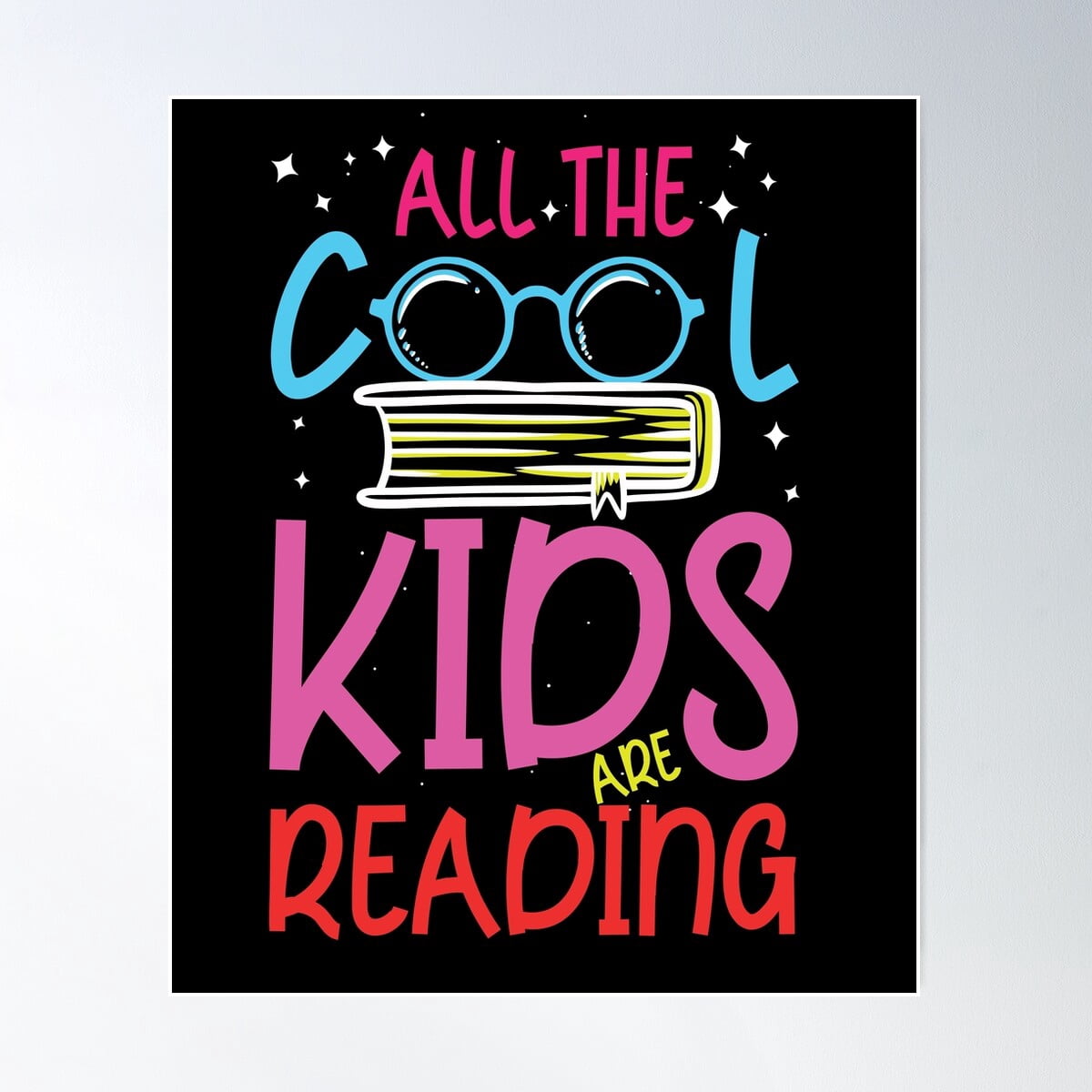 Cool Kids Reading Poster Wall Art, Modern Wall Decor For Living Room ...
