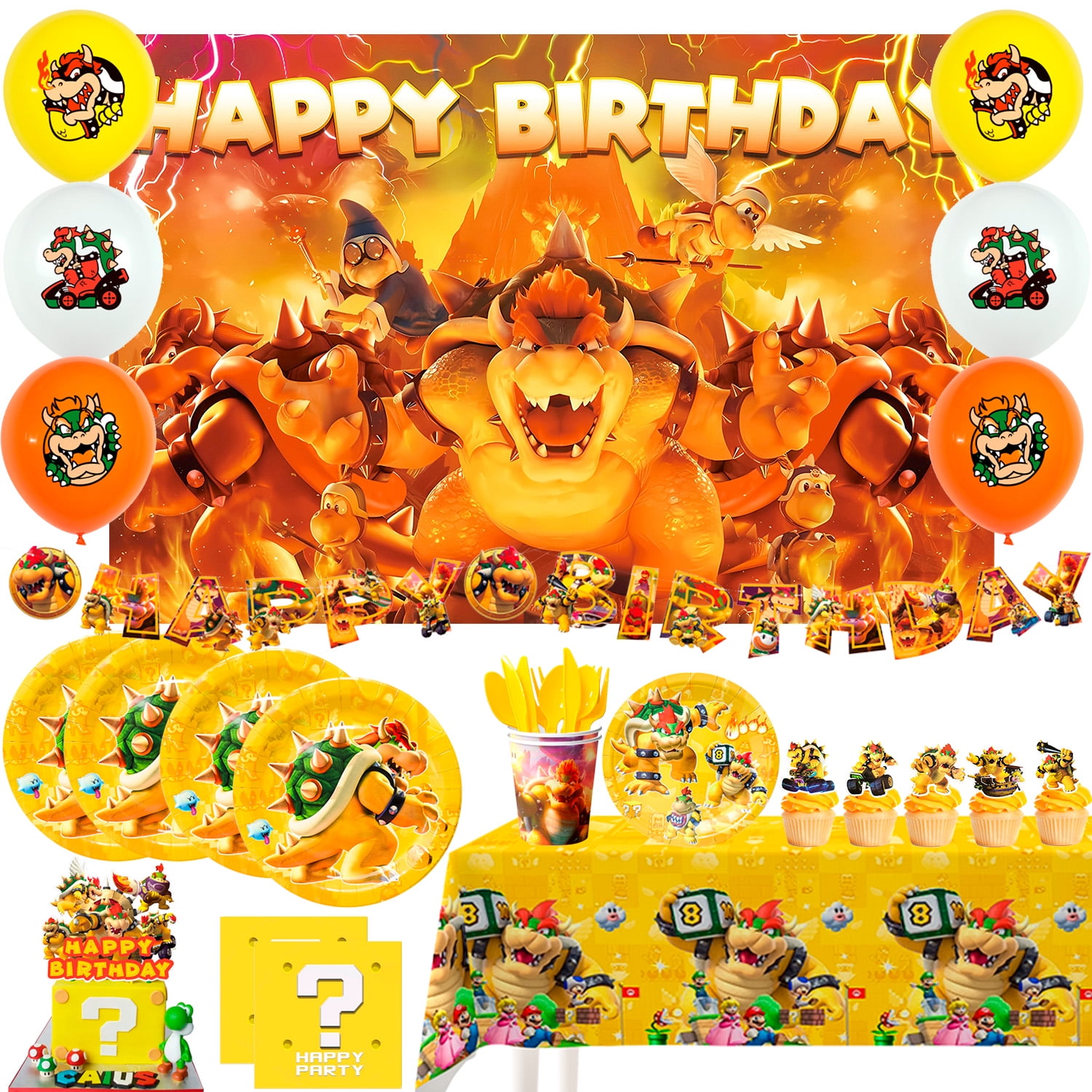 112pcs Bowser King Koopa Party Decorations & Bowser King Koopa ...
