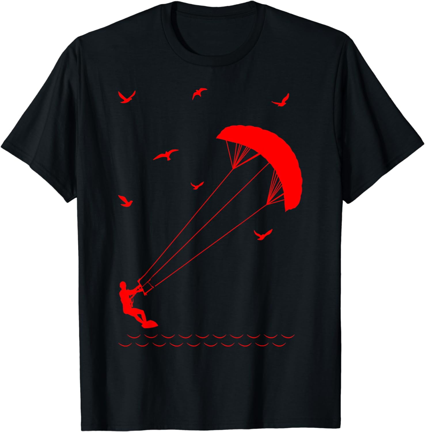 Cool Kitesurfing Silhouette Kiteboarding Surfboard T-Shirt - Walmart.com