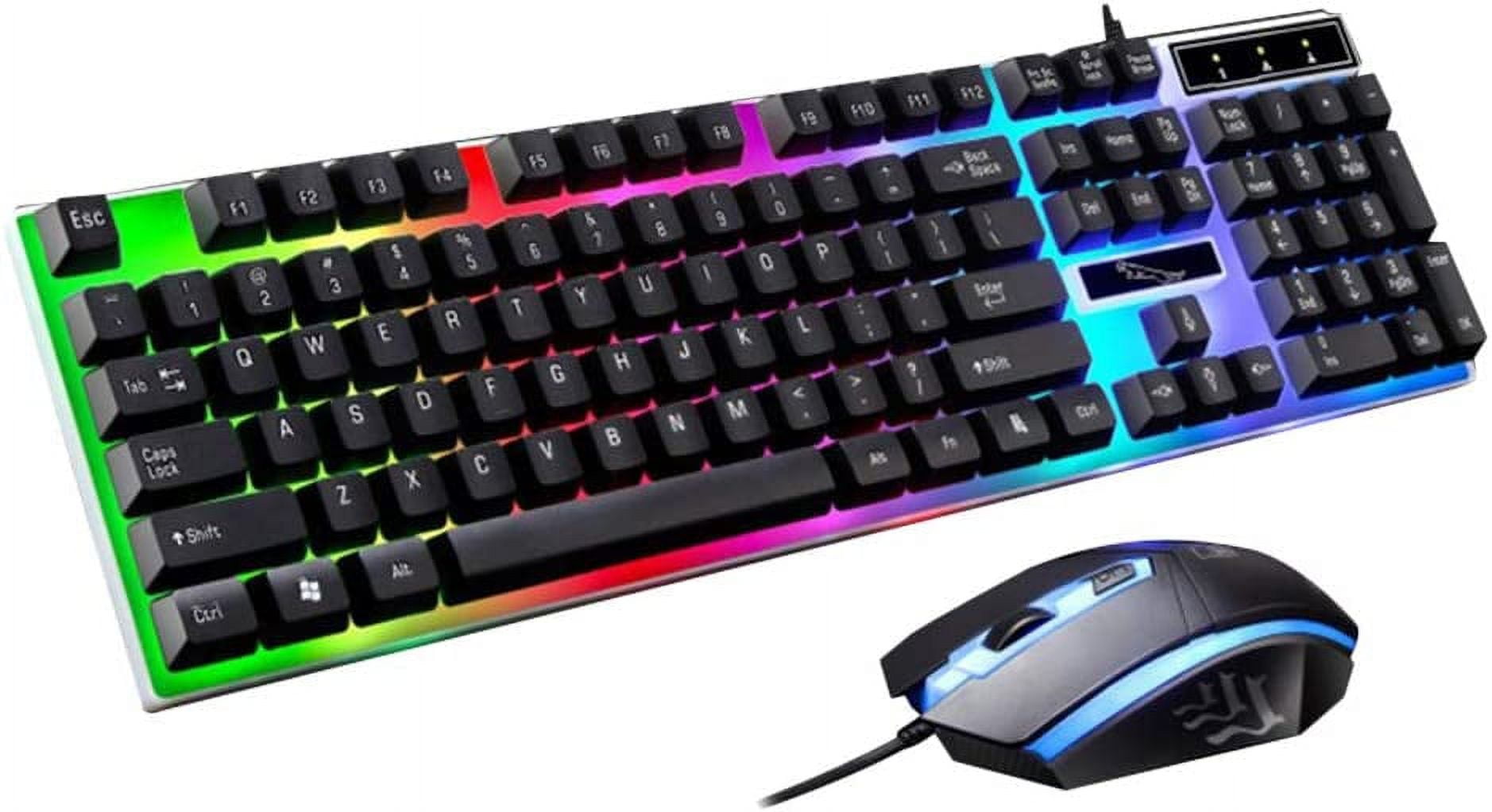 Cool LED Backlit USB Ergonomic Gaming Mechanical Keyboard Gamer Mouse ...