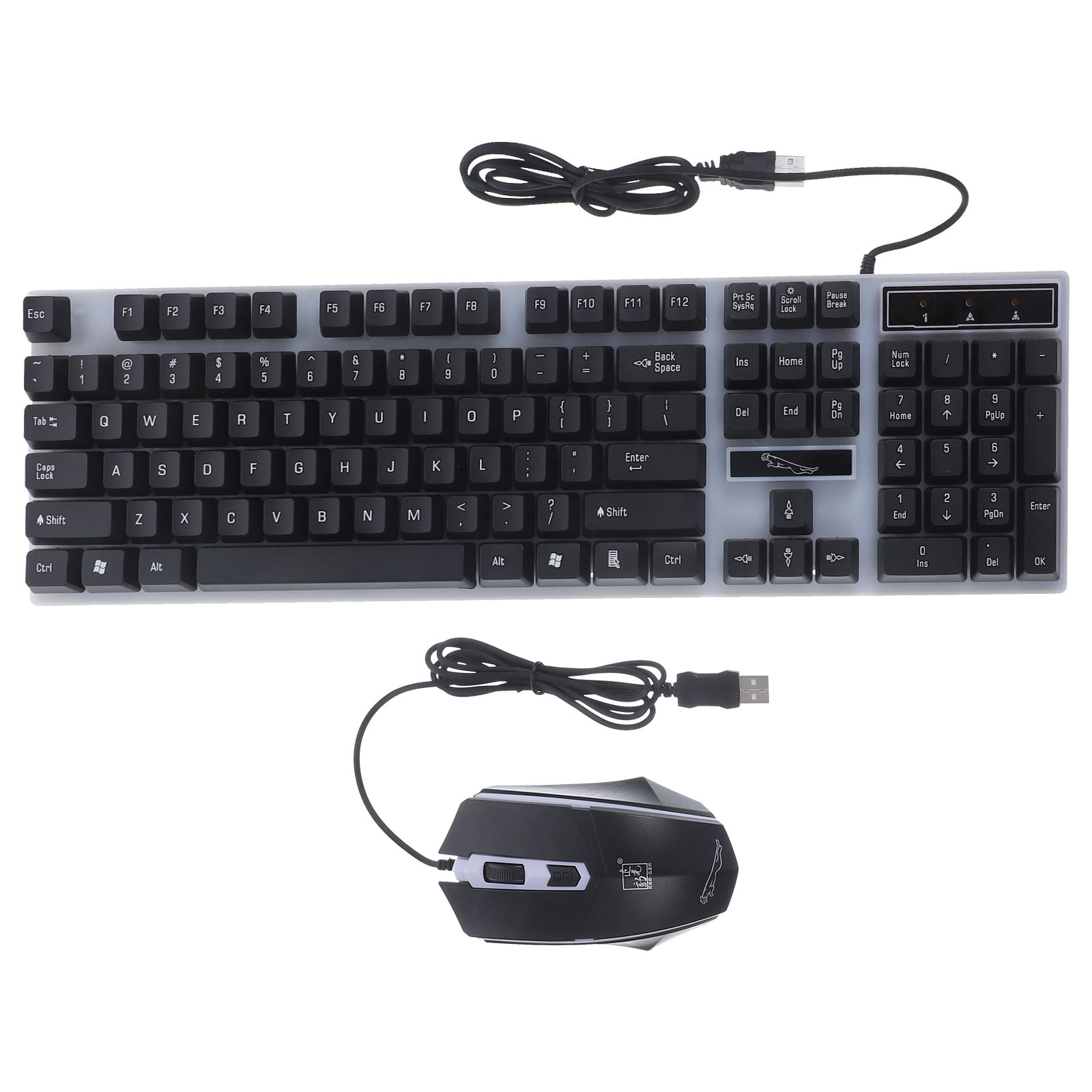 Cool LED Backlit Usb Ergonomic Gaming Mechanical Keyboard Gamer Mouse ...
