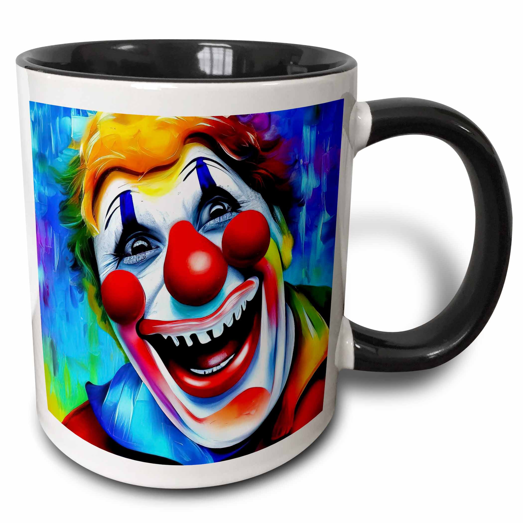 3drose, Cool Laughing Clown with Red Nose and Cheeks. Funny Gift for ...
