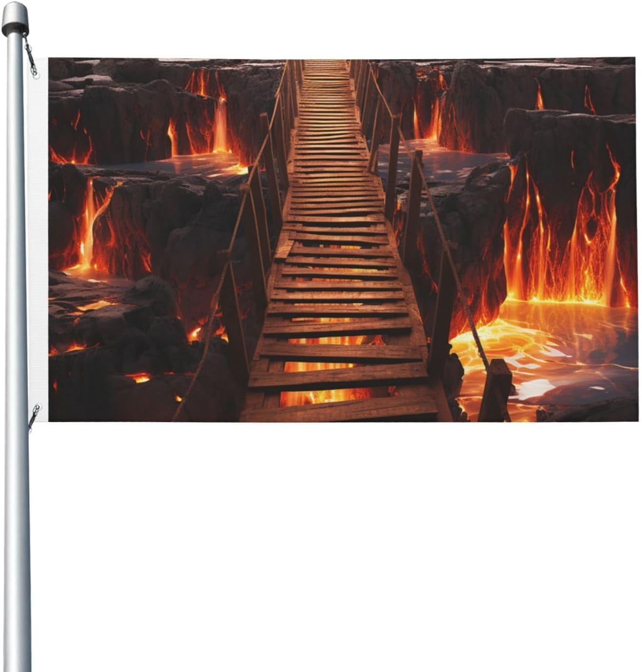 Cool Lava Bridge Garden Flag Welcome Flags for Outside Holiday Banner ...