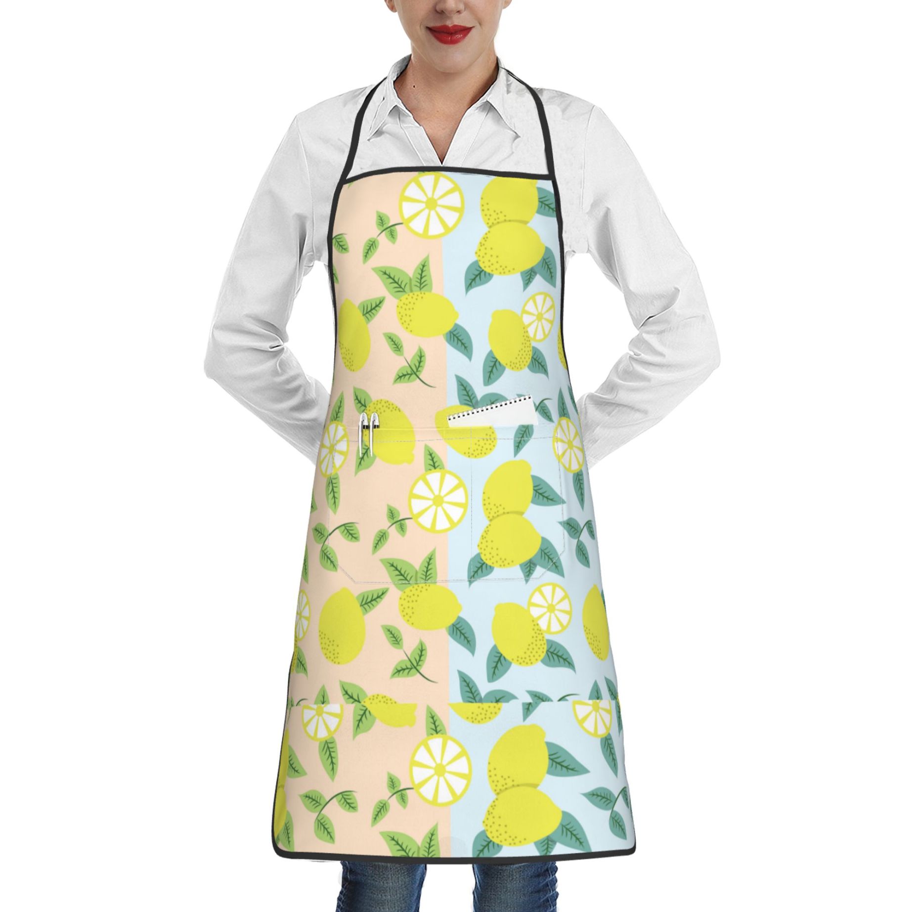 Cool Lemon Seamless Art Women'S And Men'S Kitchen Waterproof Apron ...