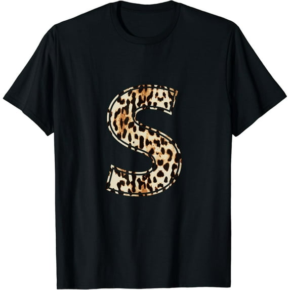 Cool Letter S Initial Name Leopard Cheetah Print T-Shirt - Walmart.com