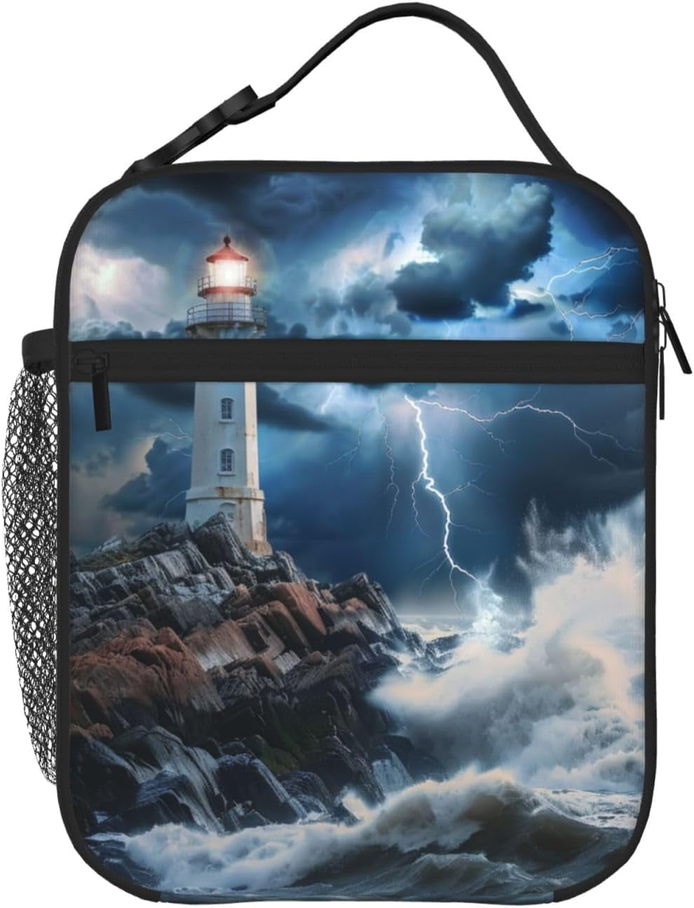 Cool Lighthouse Wave Lightning Lunch Box Insulated For Women Men ...