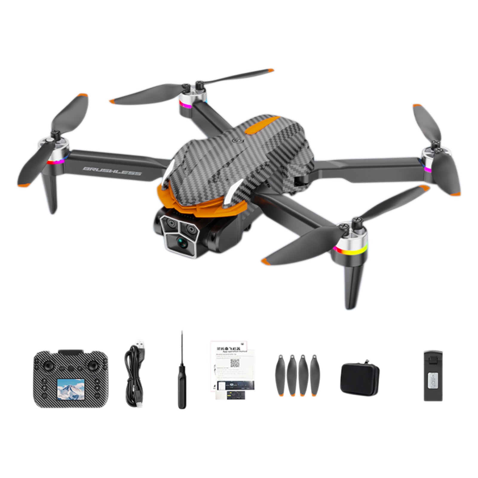 Cool Lighting Drone With Screen Remote Brushless Motor Hd Aerial ...
