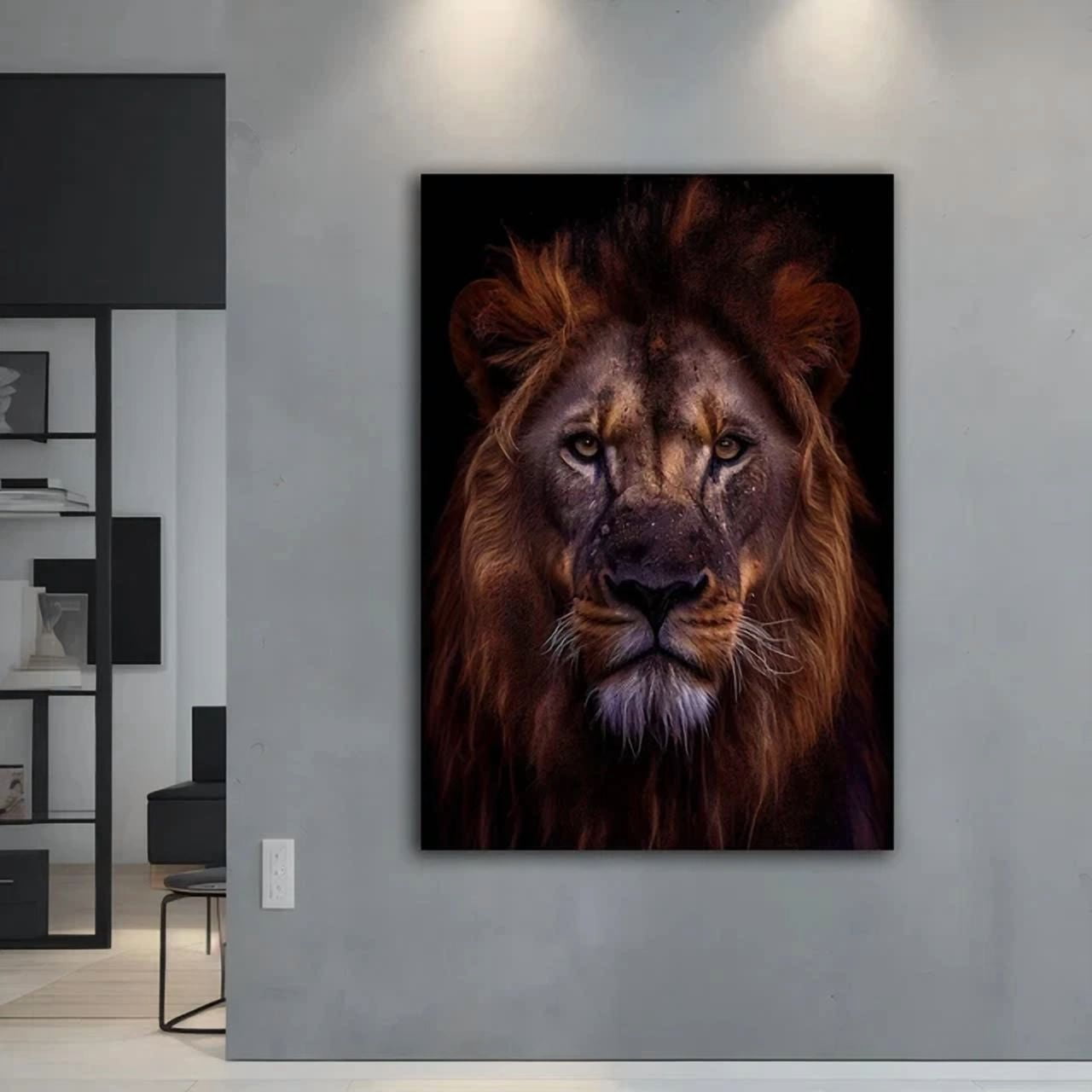 Cool Lion Stunning Painting Abstract Paint Wall Art Home Decor Vintage ...