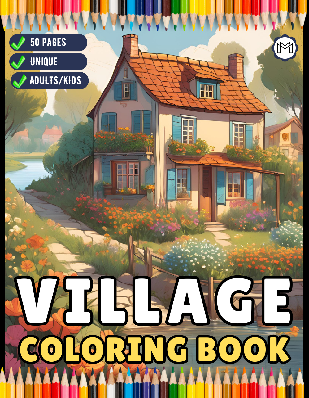 Cool Little Old Forest Village Coloring Book 50 Pages Cozy Village ...