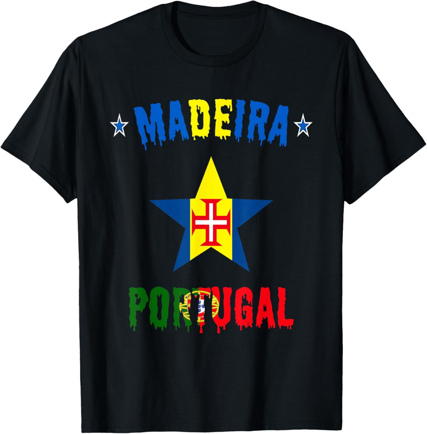 Cool Madeira Stars in Portugal - Madeira and Portugal Flag T-Shirt ...