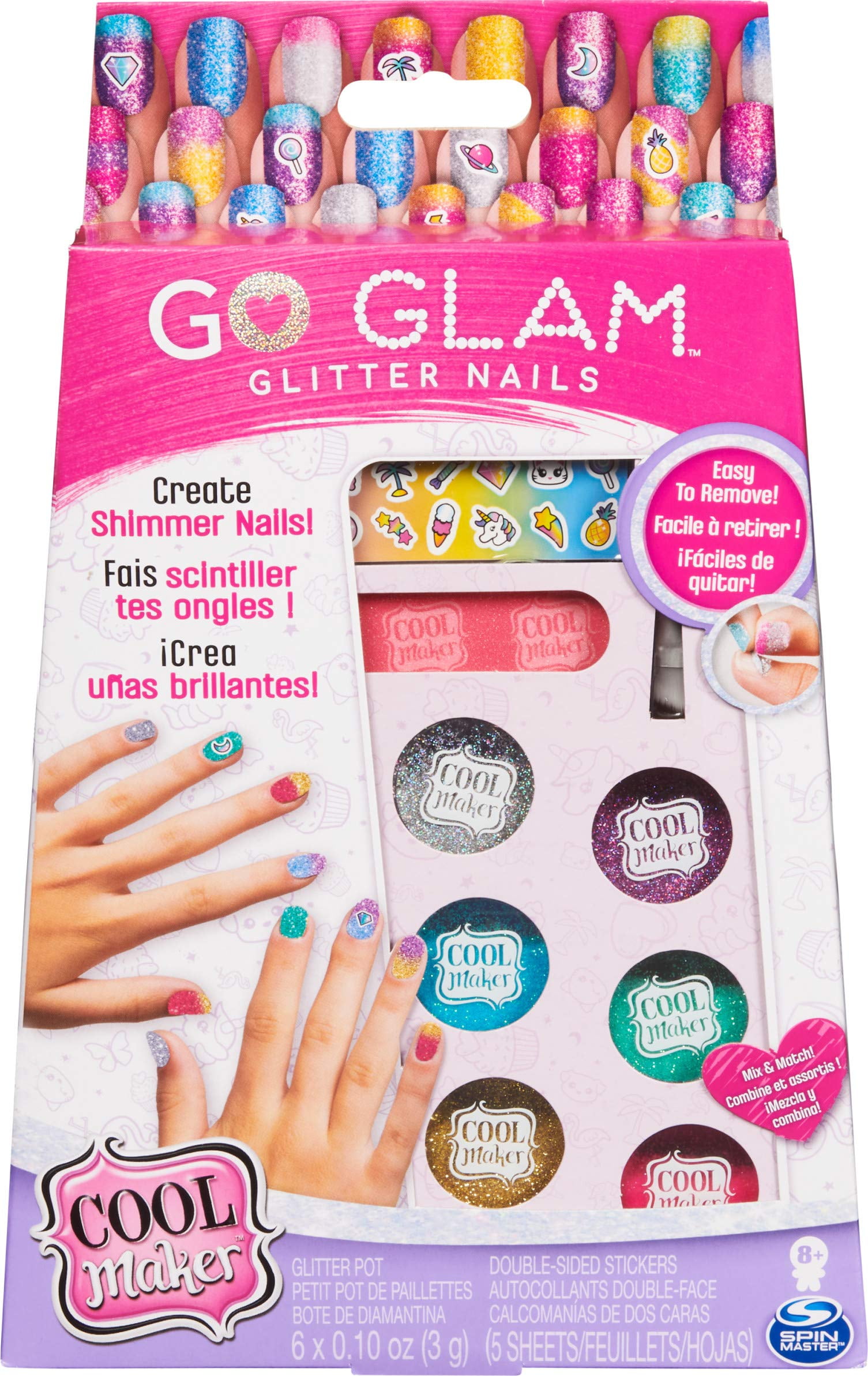 Cool Maker, GO Glam Glitter Nails DIY Activity Kit for 5 Manicures, for ...