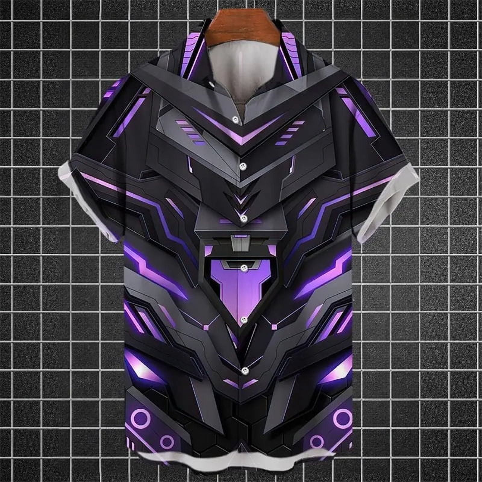 Cool Mecha Graphic Blouses Harajuku Colorful Lights 3D Print Shirts For ...