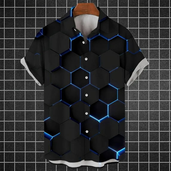 Cool Mecha Graphic Blouses Harajuku Colorful Lights 3D Print Shirts For ...