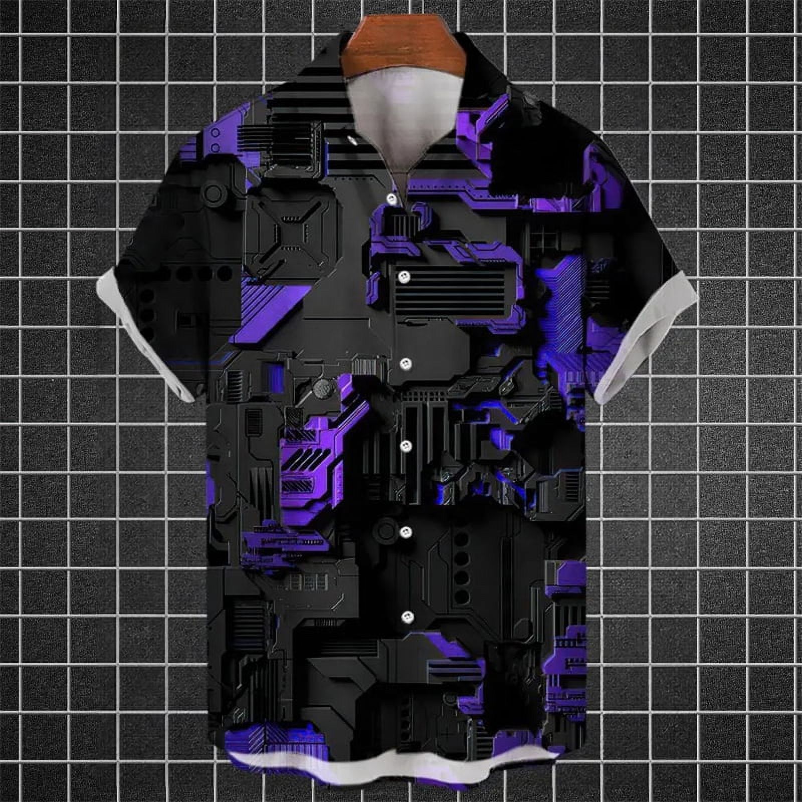 Cool Mecha Graphic Blouses Harajuku Colorful Lights 3D Print Shirts For ...