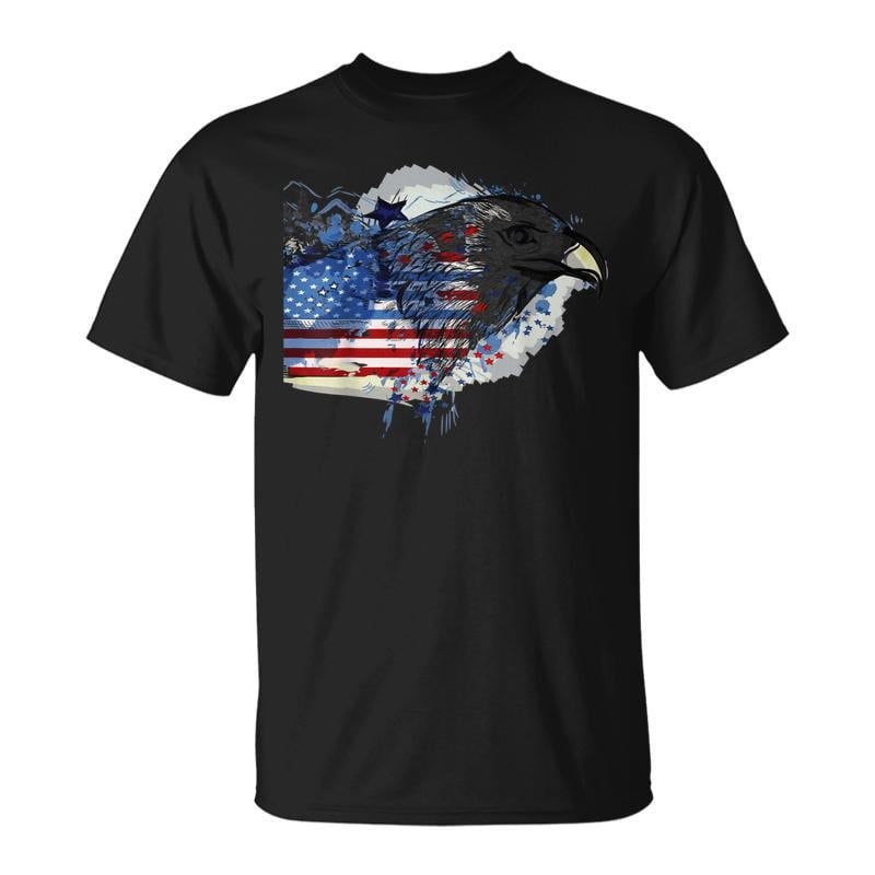 Cool Memorial Day Veteran Bald Eagle Flag Men Women Tshirt Graphic ...