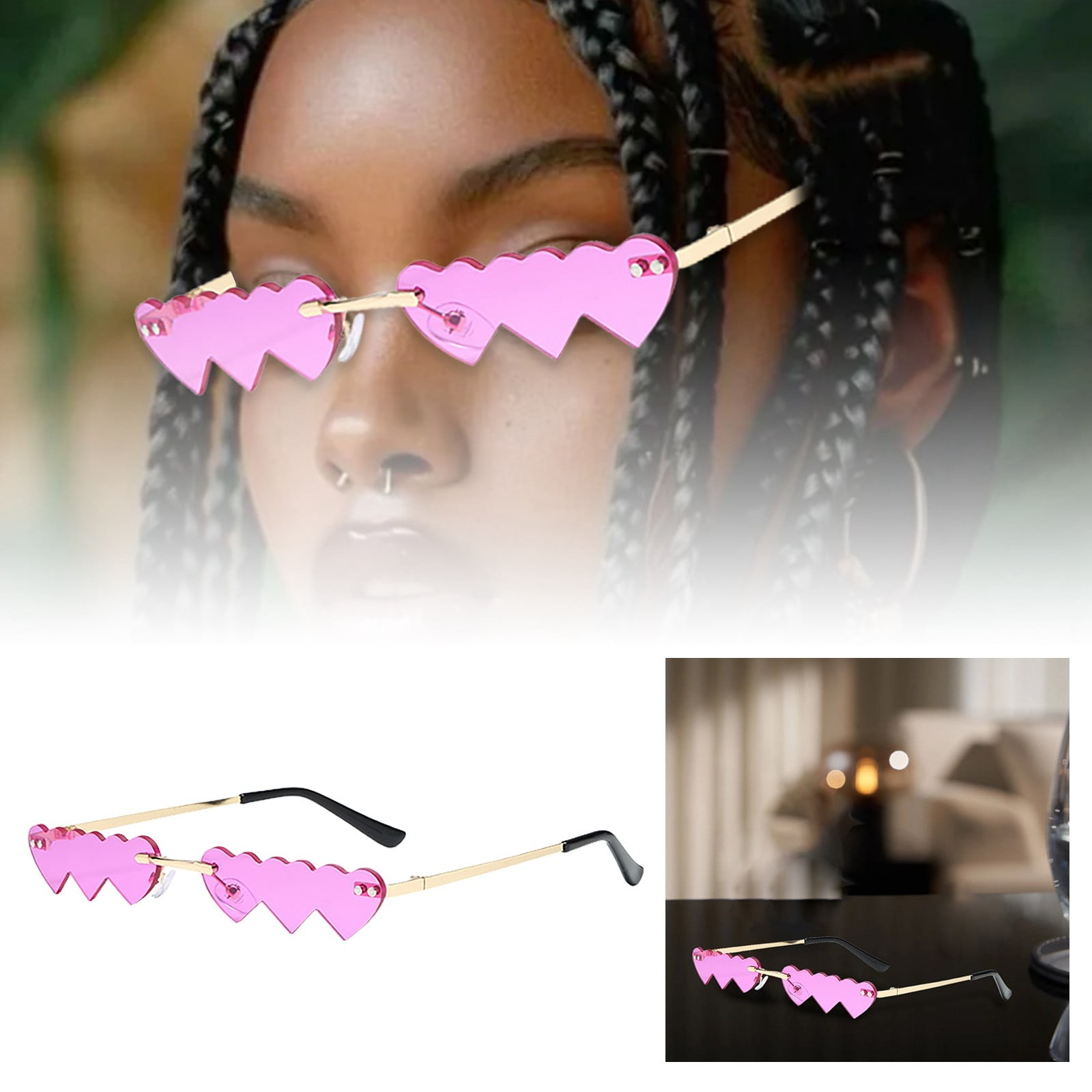 Metal Frameless Sunglasses - Quirky Eyewear for Unique Style - Props ...