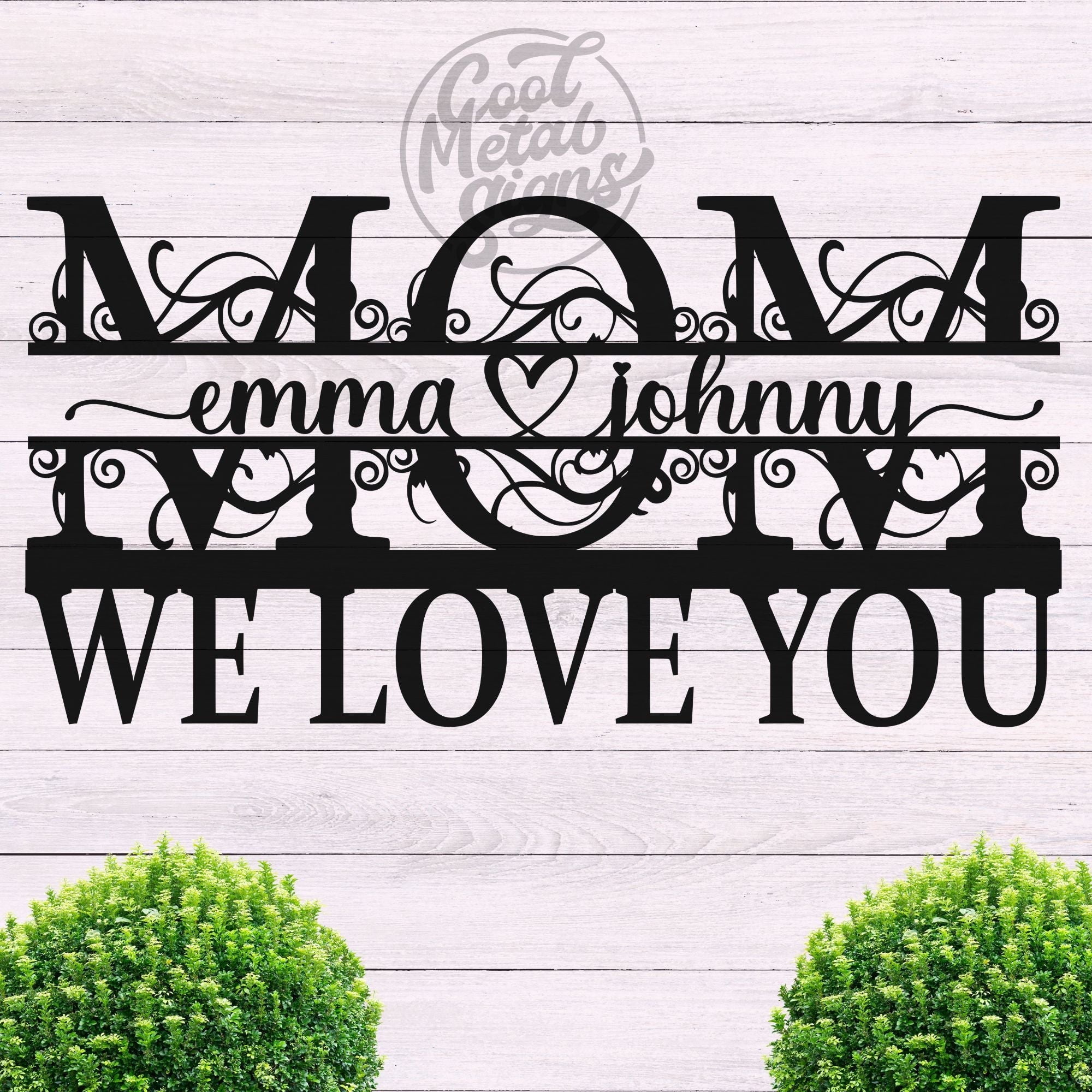 Cool Metal Signs Personalized We Love You MOM Sign with Kids Names in ...