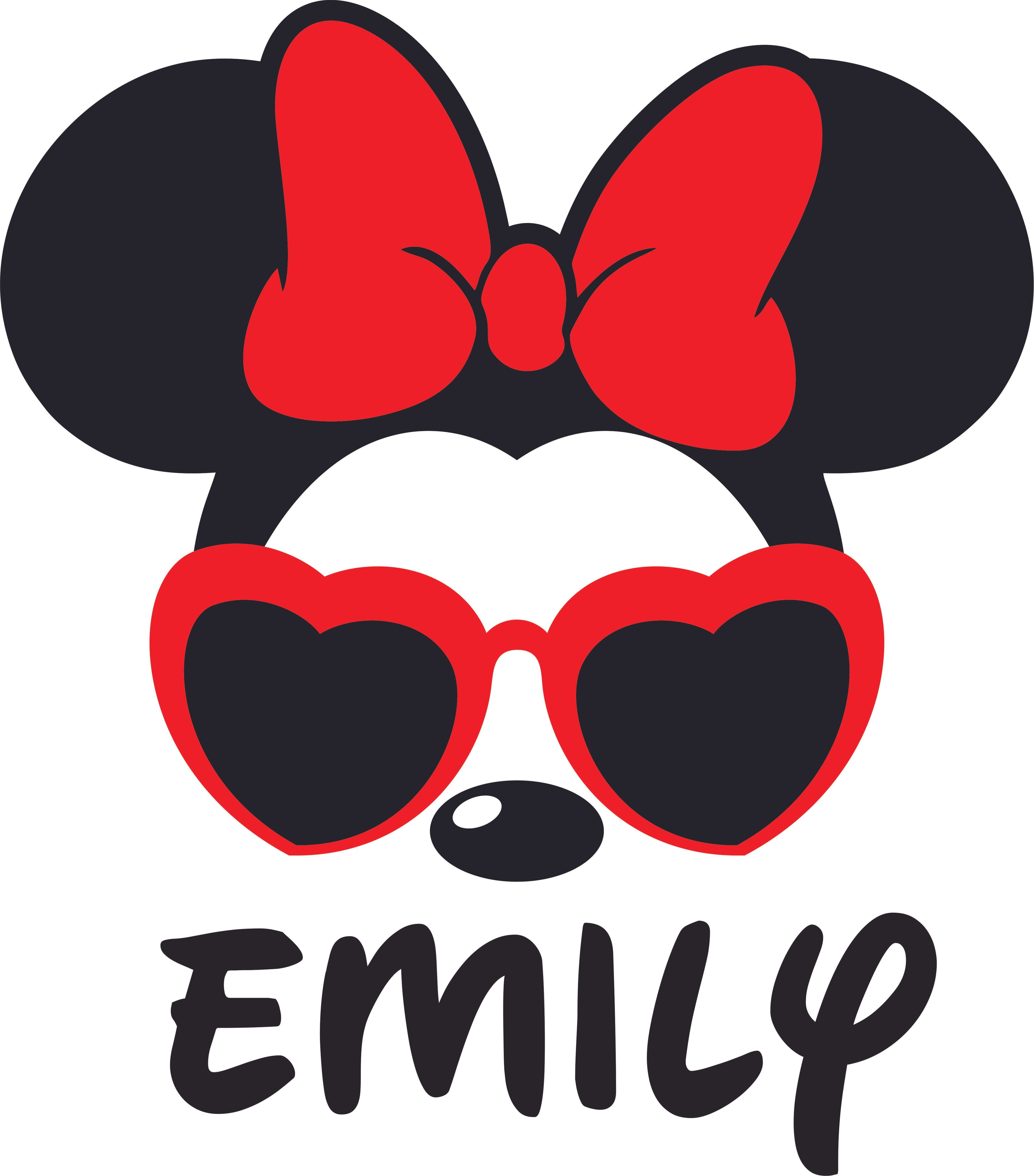 Cool Minnie Mouse Heart Shades Customized Wall Decal - Custom Vinyl ...