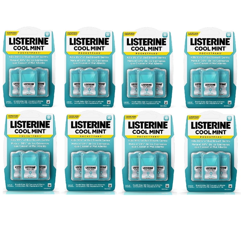 Listerine Cool Mint Pocketpacks Breath Strips, Travel Size, 288 Strips ...